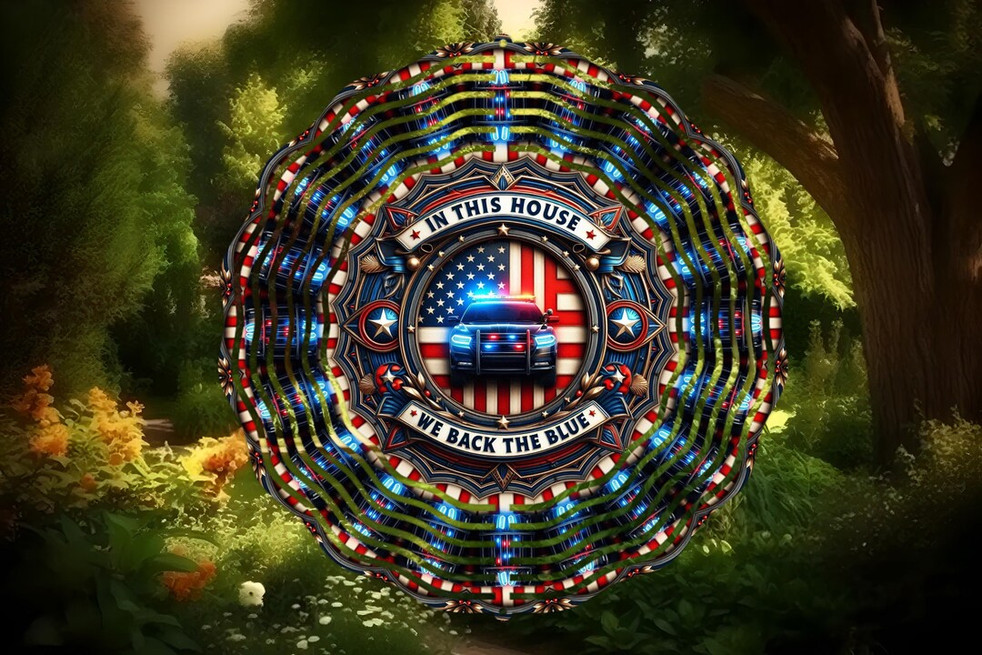 Back the Blue Wind Spinner Police, Outdoor Decor, Yard Art, Wind ...