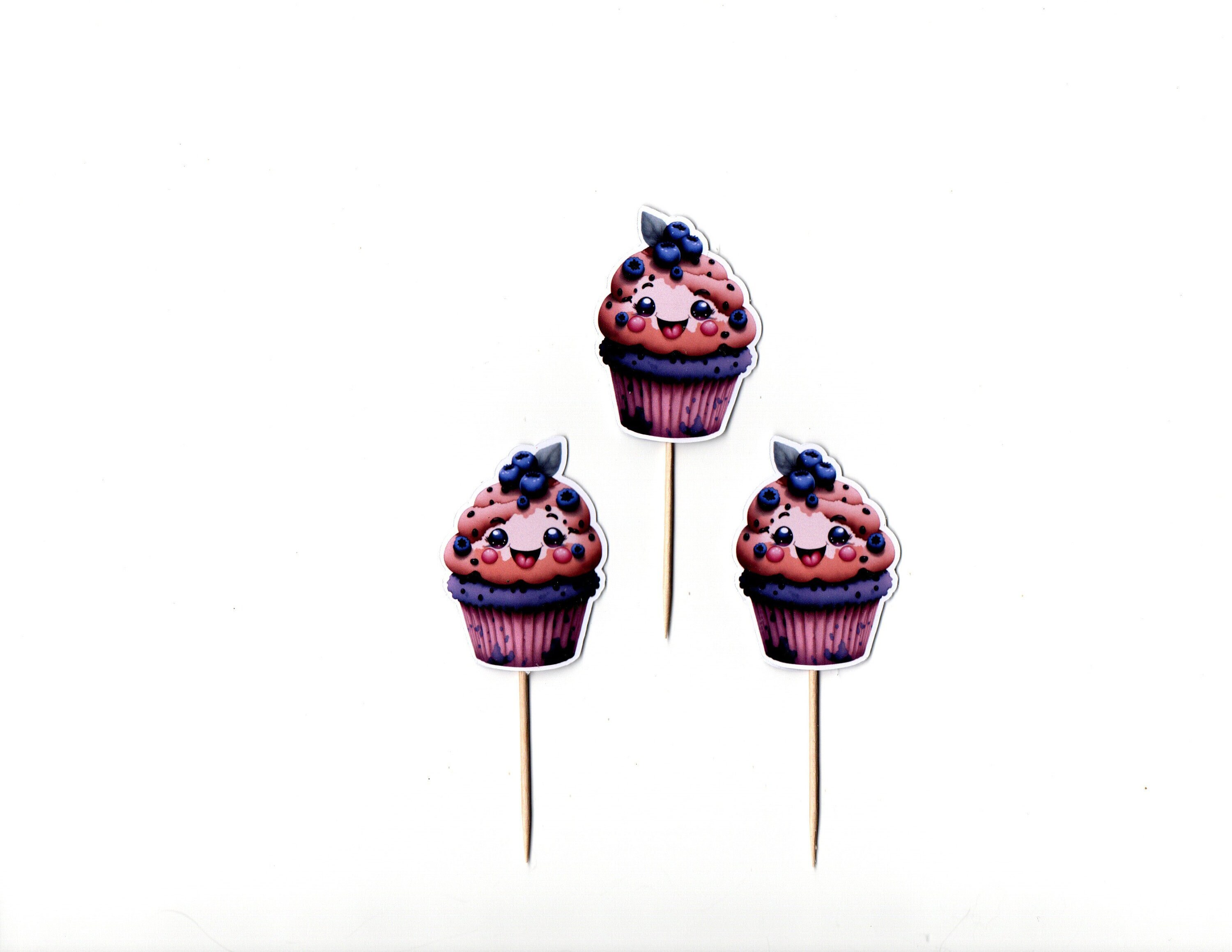 Blueberry Muffin Toppers, Blueberry Muffin Cupcake Toppers. 12 Double ...