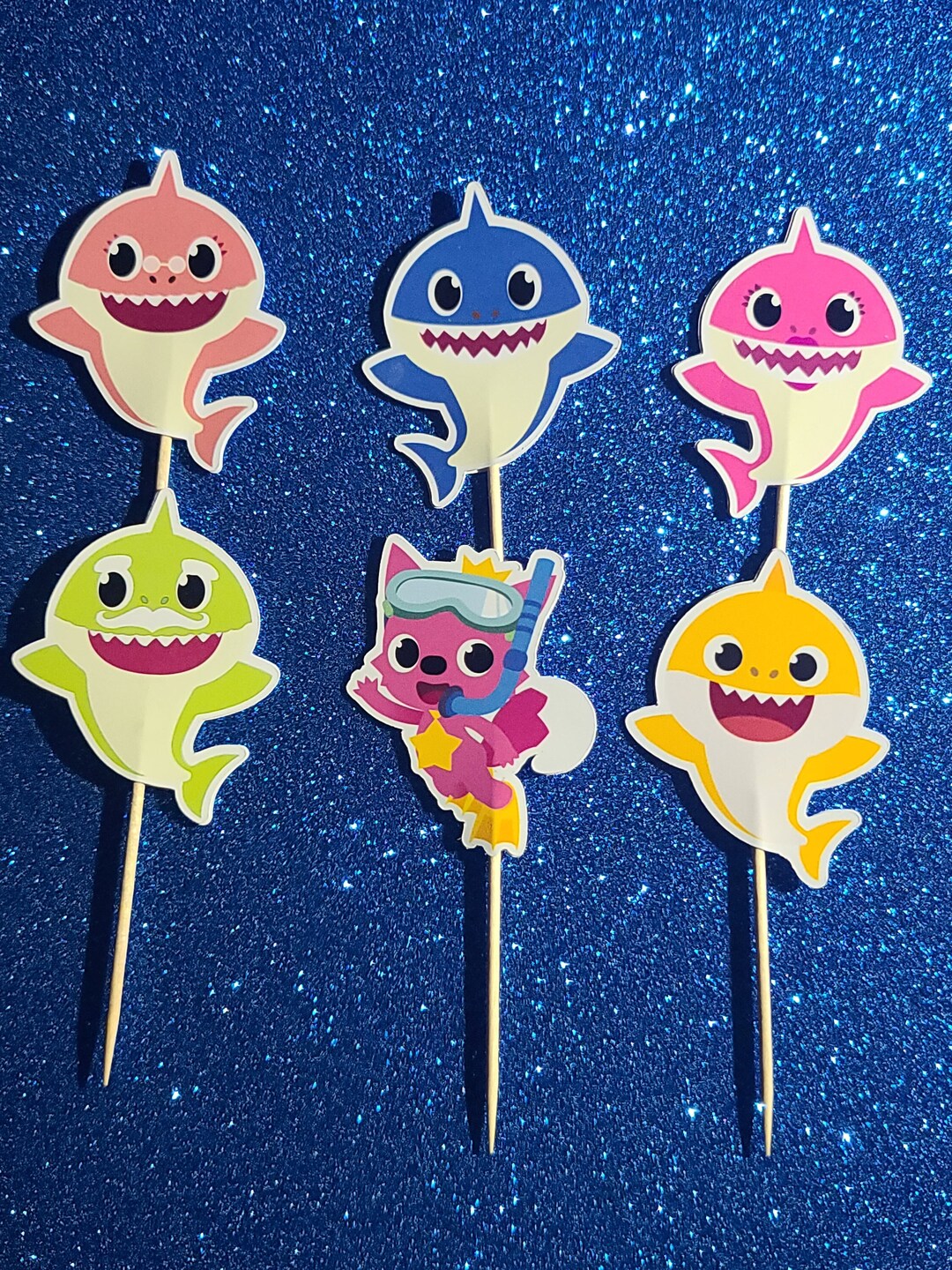 Baby Shark Toppers, Shark Family Cupcake Toppers. 12 Double Sided - Etsy