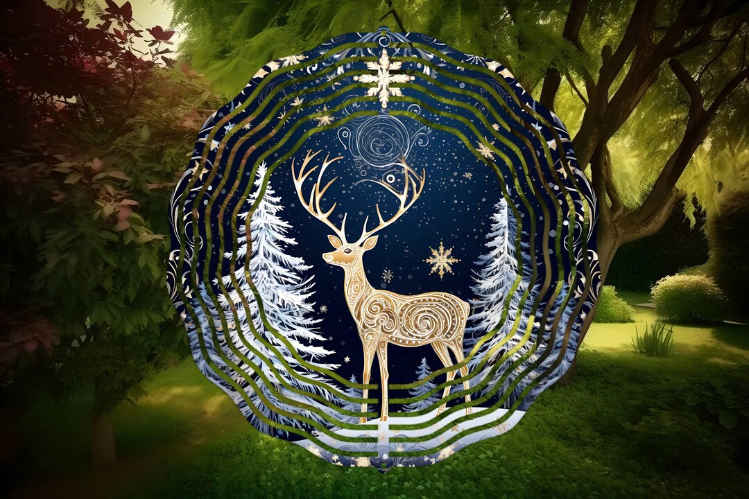 Christmas Reindeer Wind Spinner, Reindeer, Outdoor Decor, Yard Art ...