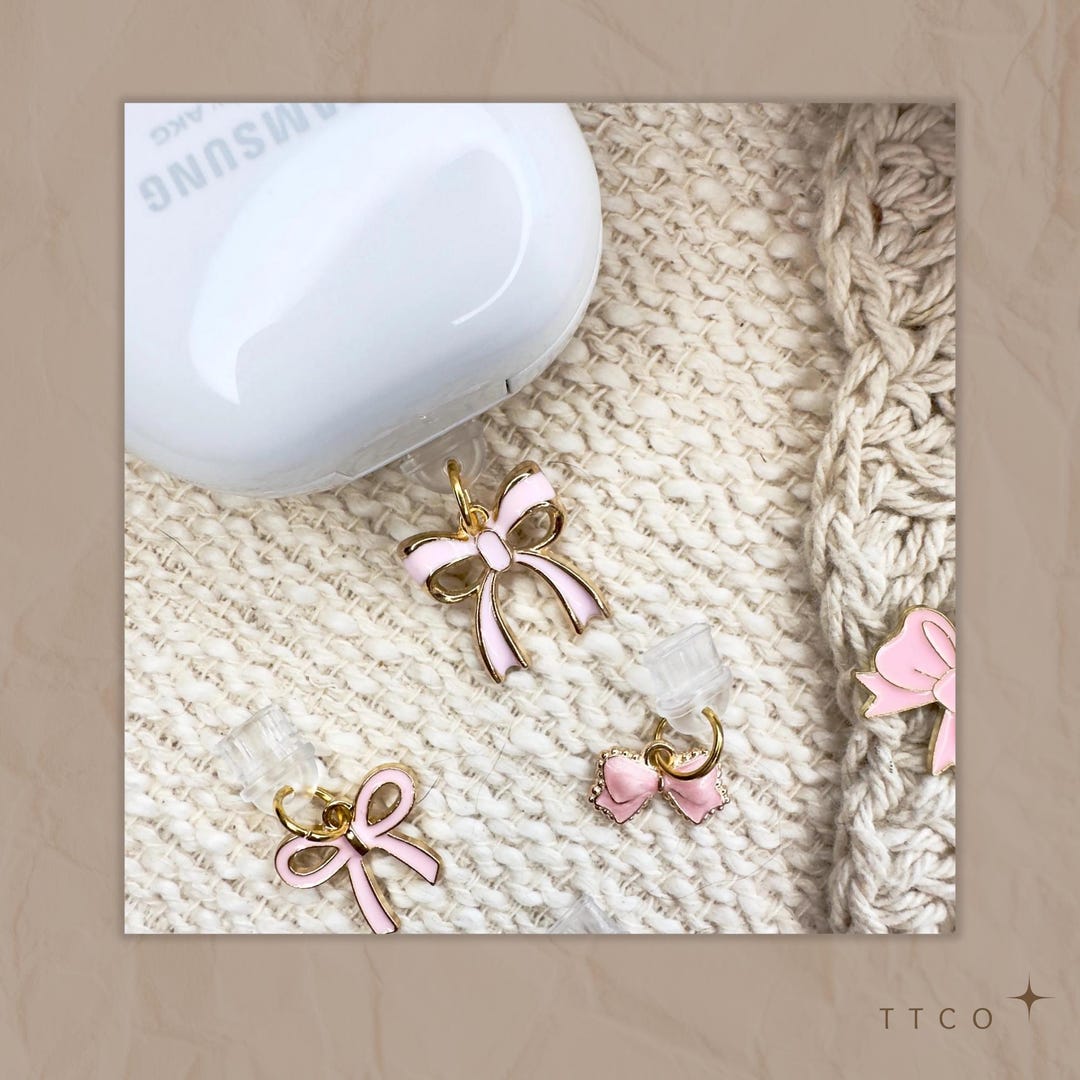 Pink Bow Dust Plug Charm | USB-C and Lightning Port - Etsy