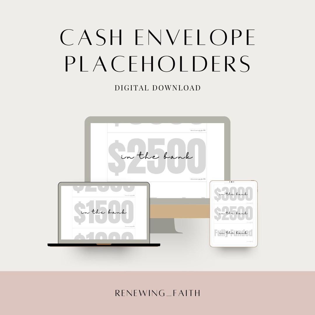 Cash Envelope Placeholders Personal Size - Etsy