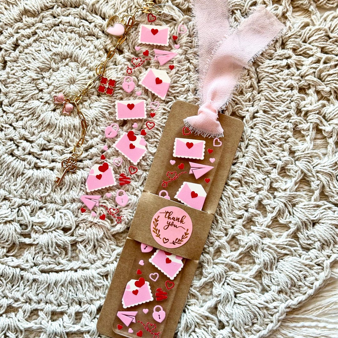 Love Letters Acrylic Bookmark | Page Holder | Ribbon Tie or Charm ...