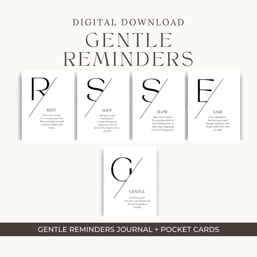Gentle Reminders Journal Cards Printable | 3x4 Pocket Cards | Digital ...
