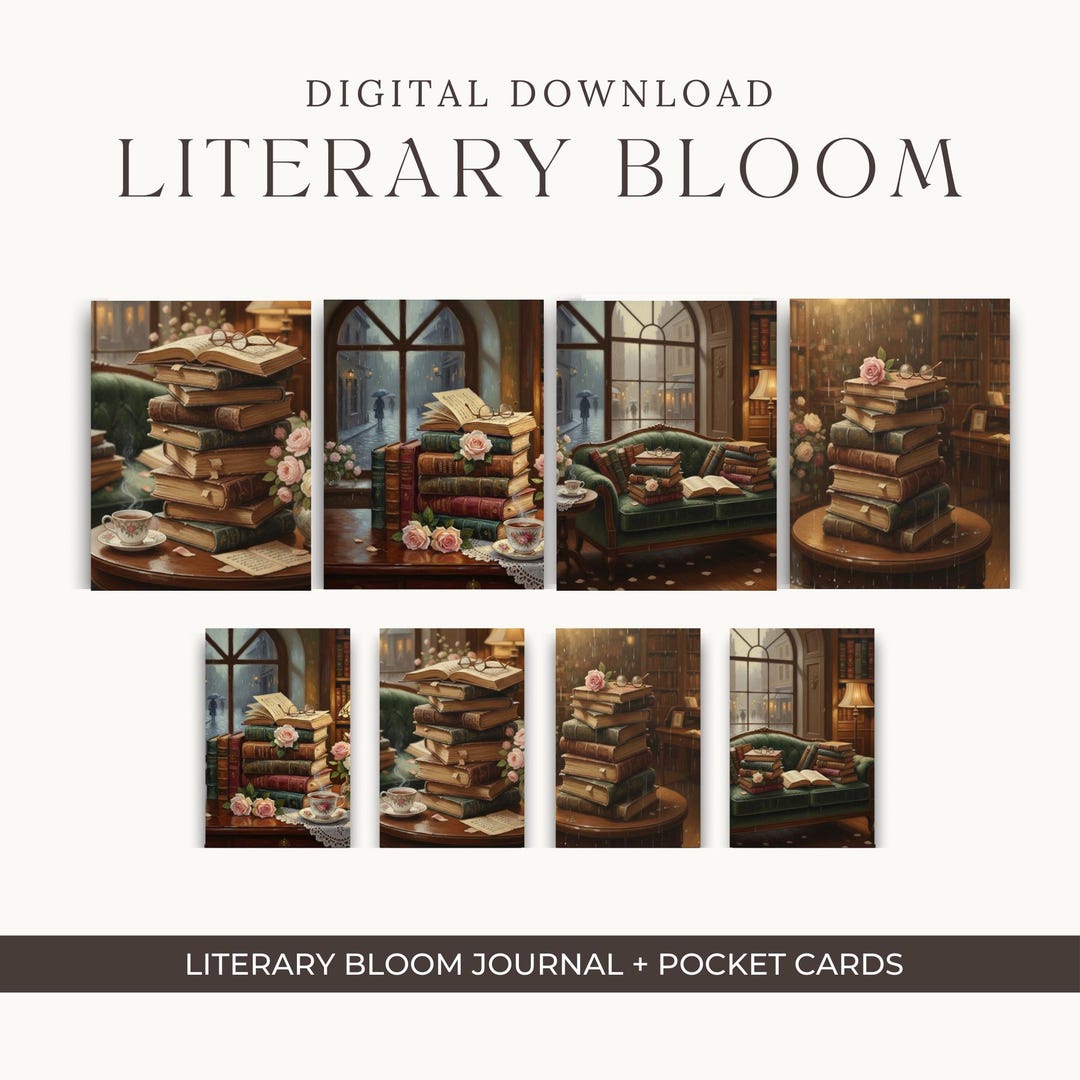 Literary Bloom Journal Cards Printable | 3x4 & 2x3 Pocket Cards ...
