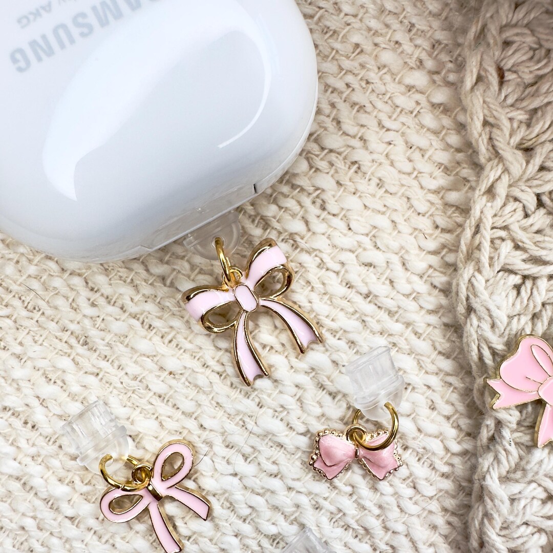 Pink Bow/ribbon Dust Plug Charms | Lightening and USB-C | Tablet ...