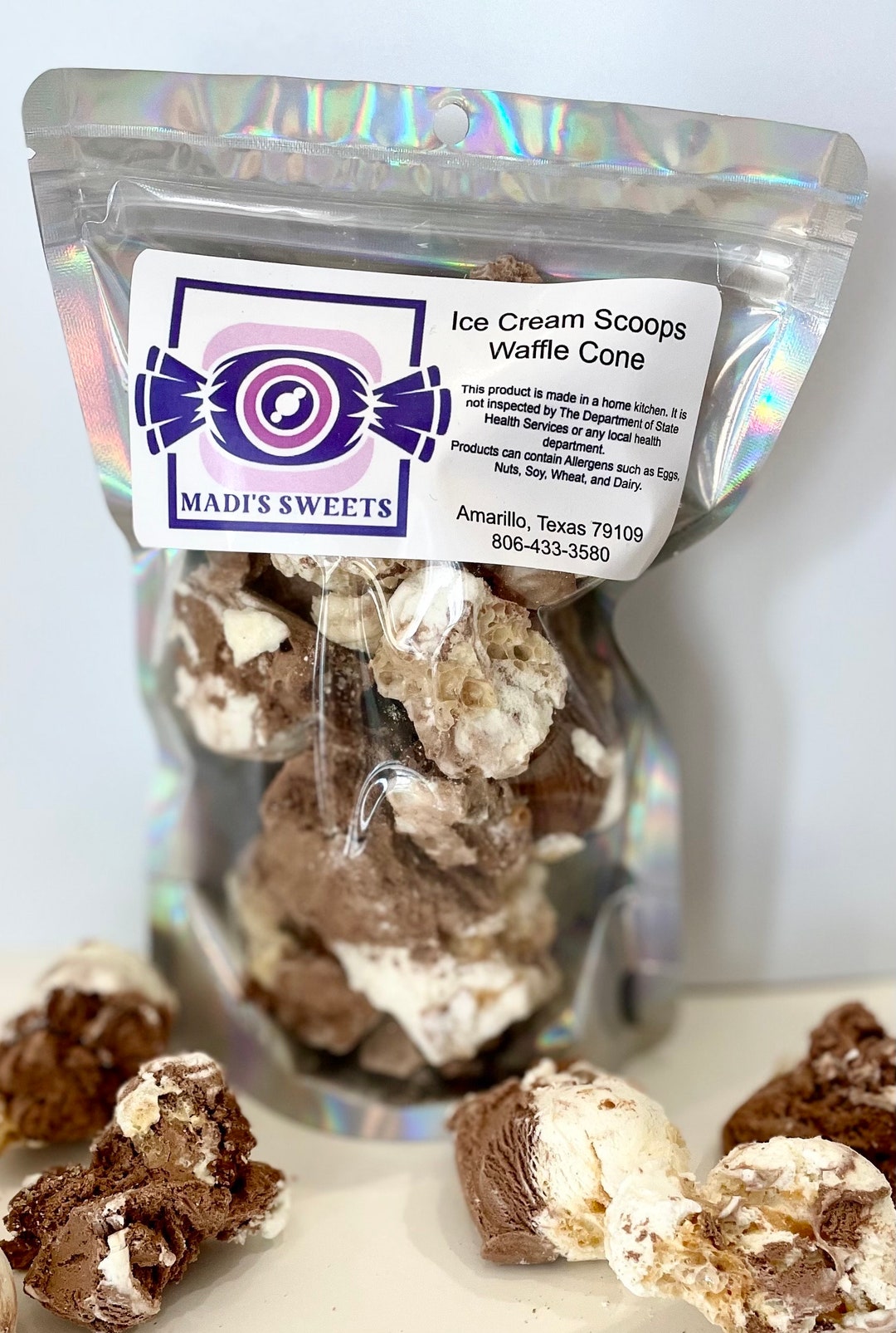 Freeze Dried Waffle Cones Ice Cream Scoops - Etsy