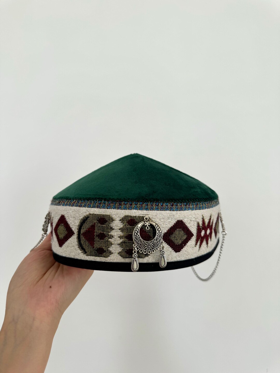 Cultural Handcrafted Traditional Kazakh Ethnic Headdress, Kazakh Ethnic ...