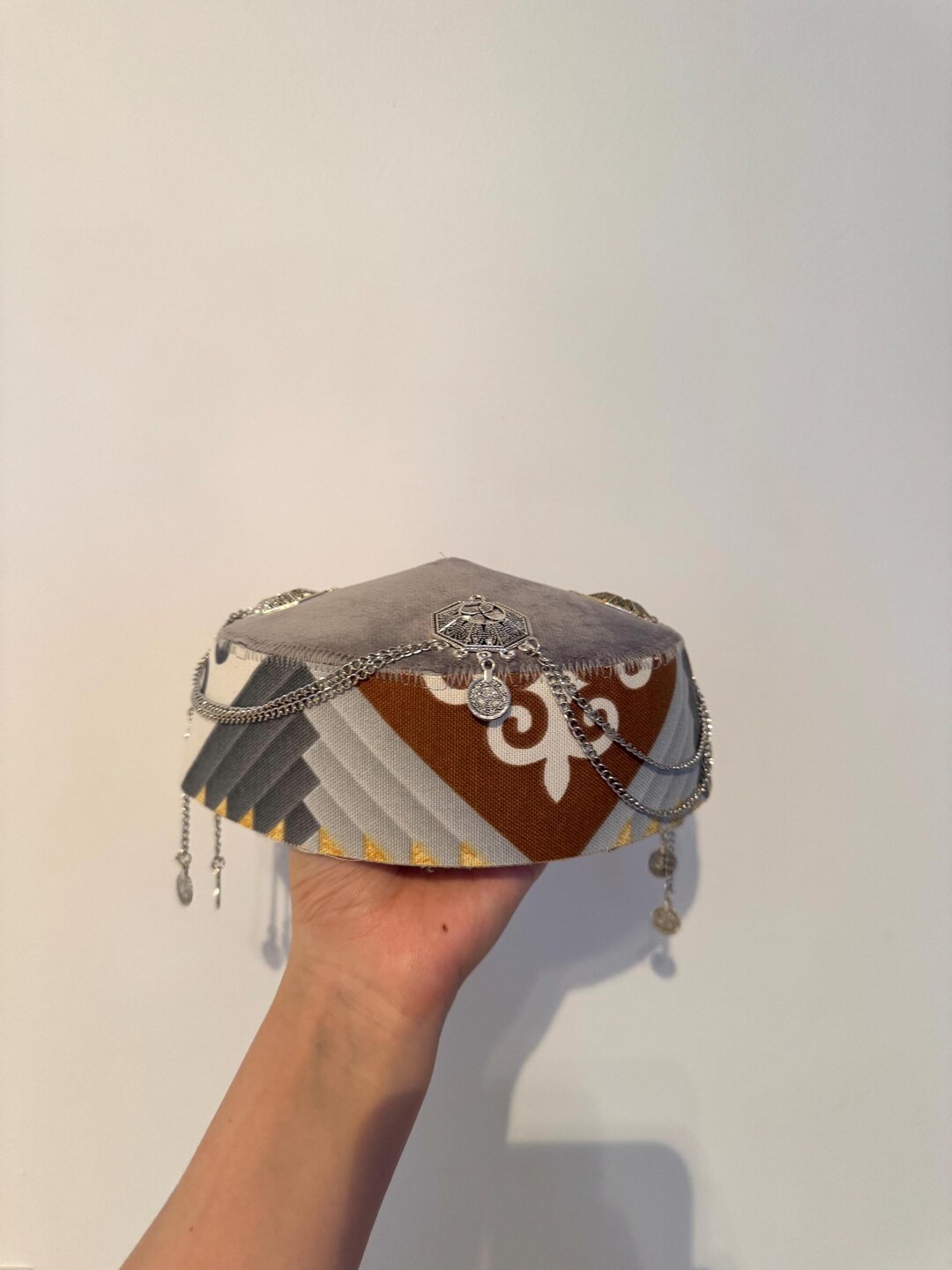 Cultural Handcrafted Traditional Kazakh Ethnic Headdress, Kazakh Ethnic ...