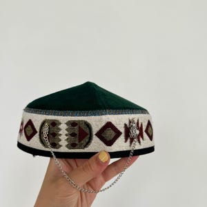 Cultural Handcrafted Traditional Kazakh Ethnic Headdress, Kazakh Ethnic ...
