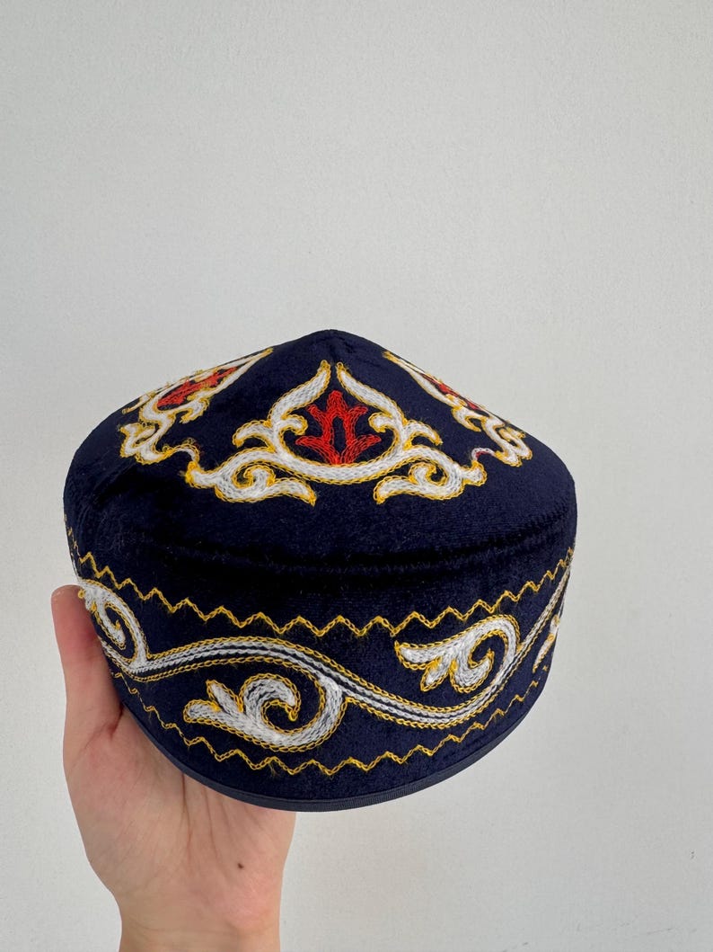 Handmade Skull Cap. Kazakh Traditional Hat, Kyrgyz Skullcap. Tubeteika ...