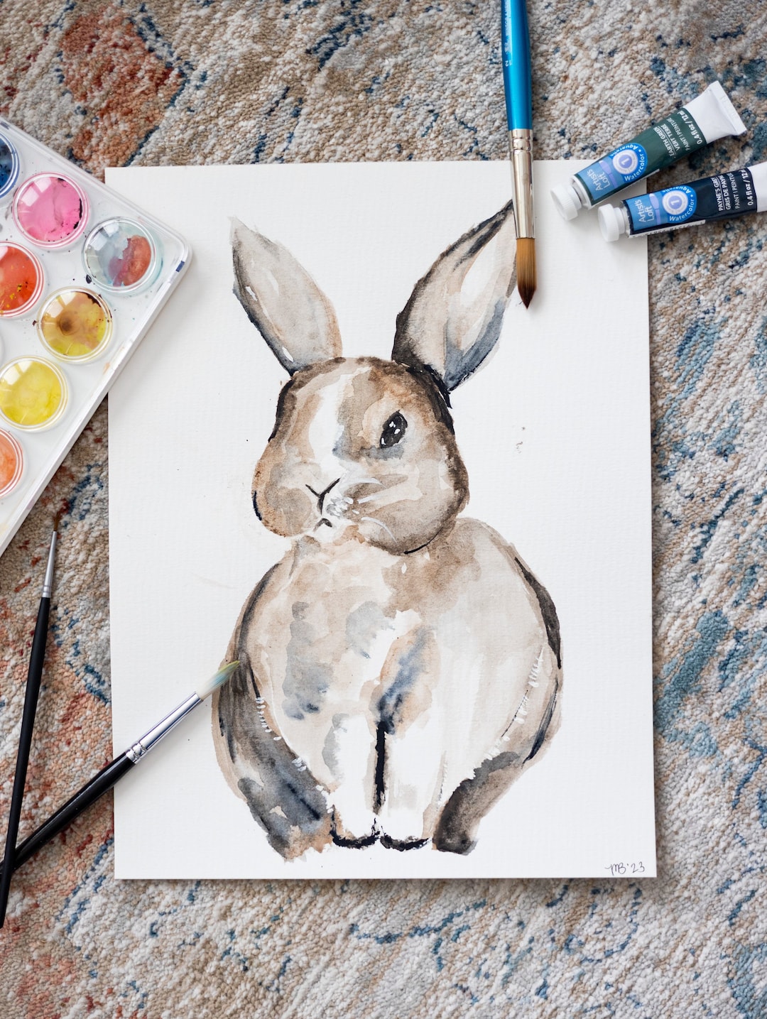 Watercolor Painting | Bunny/rabbit | Easter Painting | Spring Painting ...