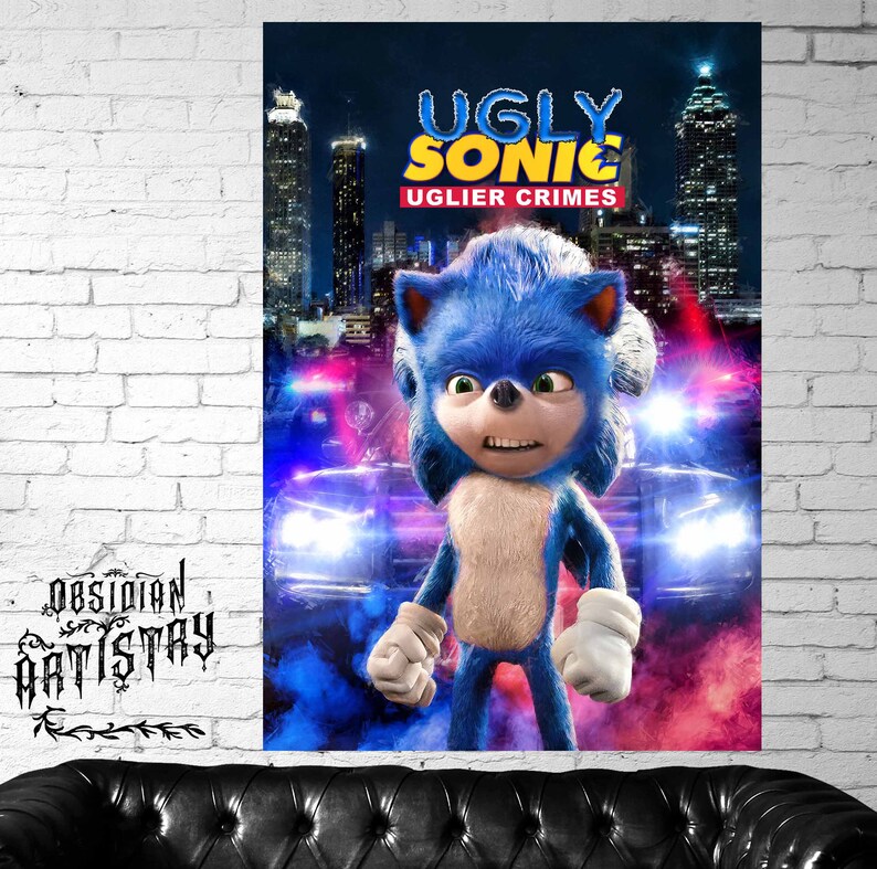 Ugly Sonic Uglier Crimes Poster High Quality Poster Large and Small ...