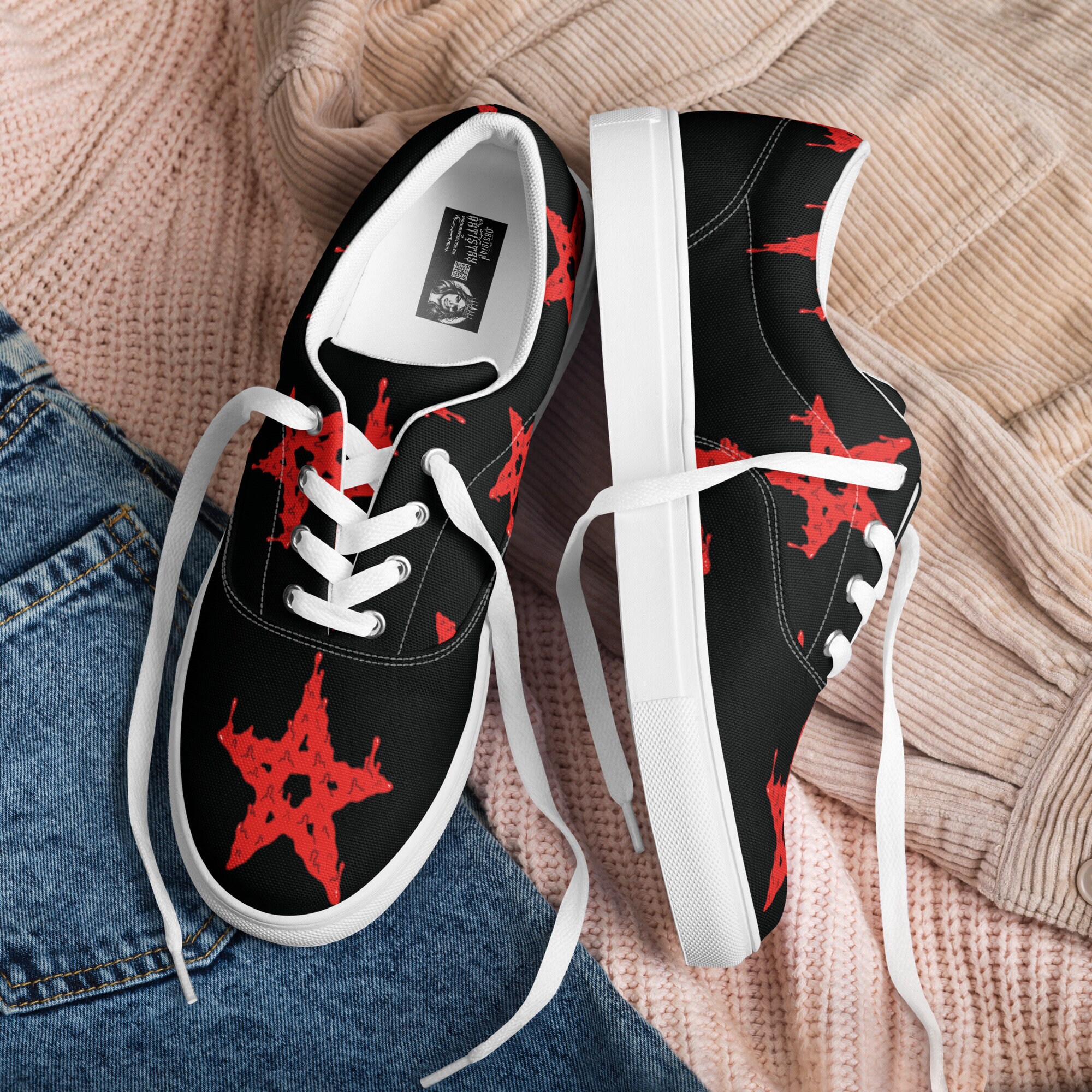 Pentagram Sauce Mens Lace-up Canvas Shoes - Etsy