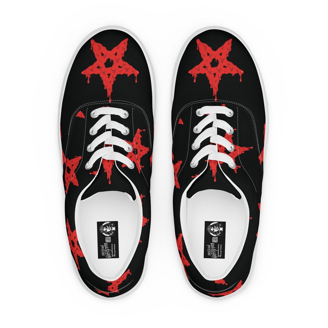 Pentagram Sauce Mens Lace-up Canvas Shoes - Etsy