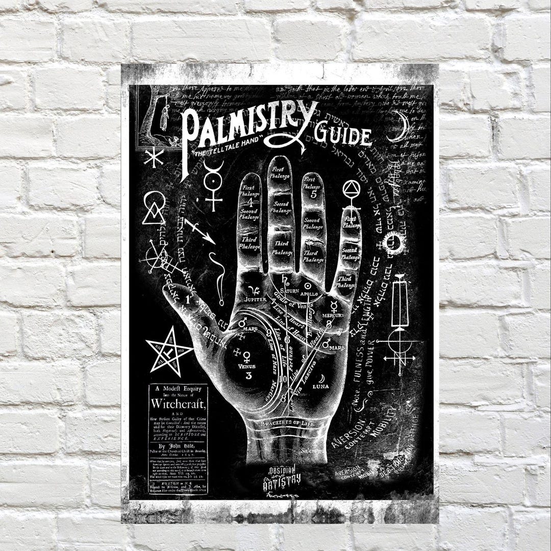 Palmistry Art Poster High Quality Poster Large and Small Sizes Dark Art ...