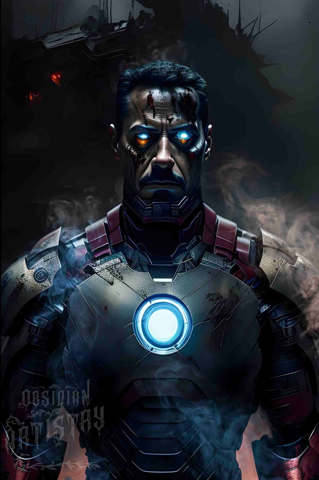 Poster Iron Man Apocalyptic Cyborg Zombie High Quality Poster Large and ...