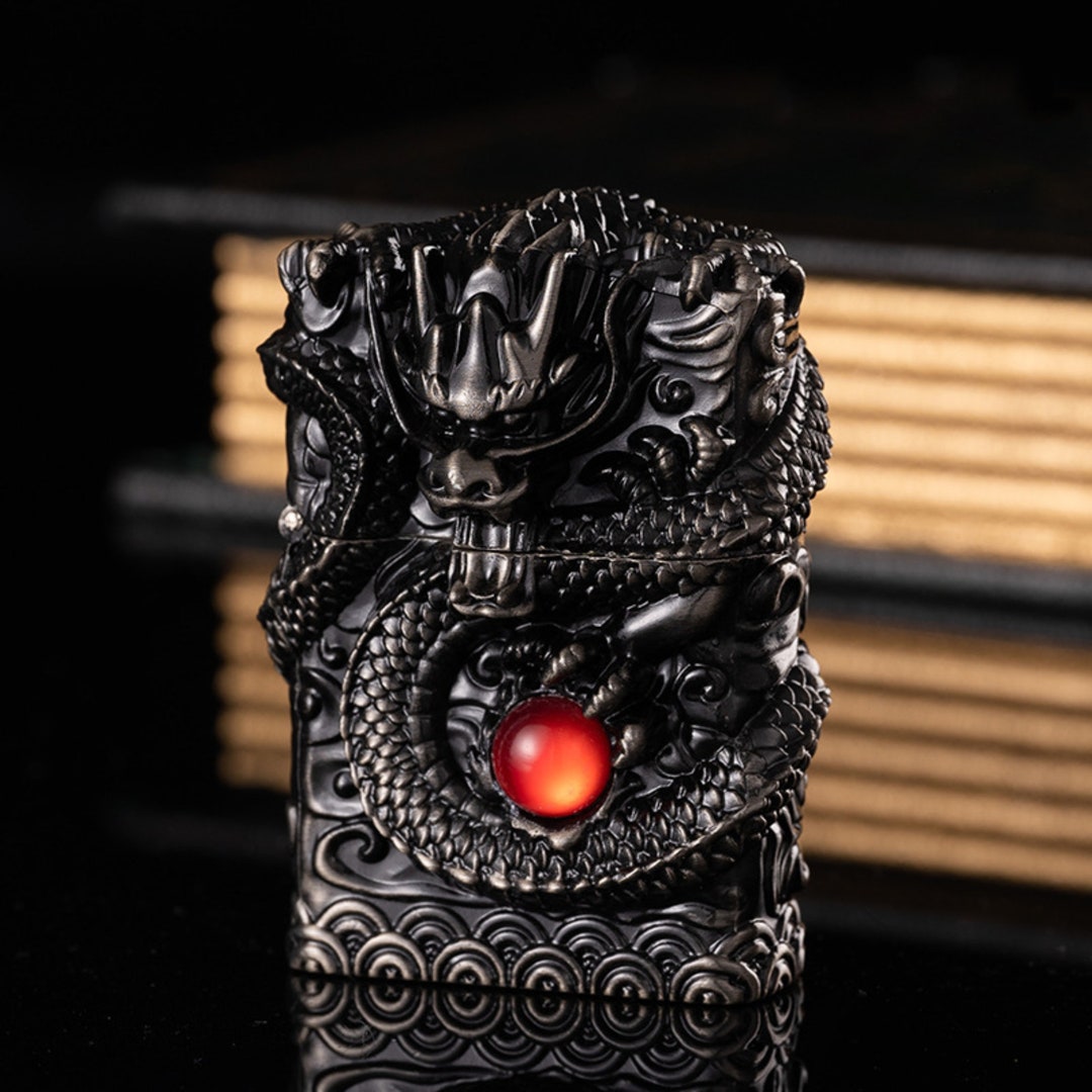 Dragon Shape Lighter / Carving Windproof Kerosene Lighter / Collectible ...