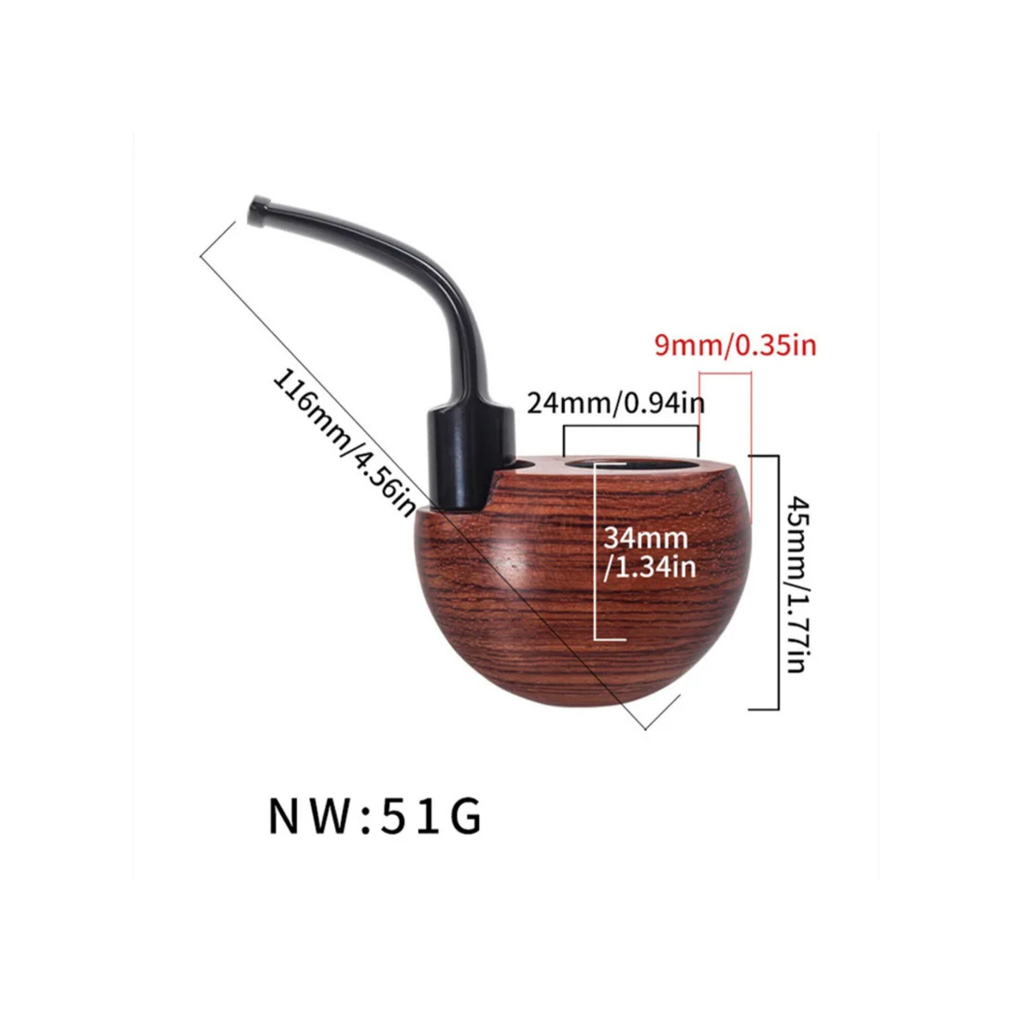 Rosewood Tobacco Pipe, Filter Smoking Pipe, Handcrafted, Smoking Bowl ...