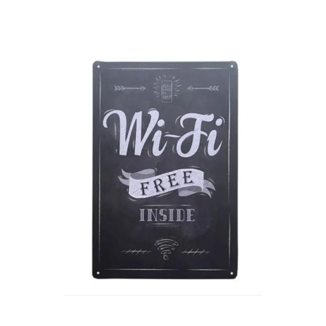 Vintage Metal Wifi Sign Wall Art Poster - Apartment Wall Art for Unique ...