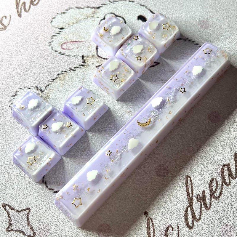 Blue White Gold Keycaps - Etsy