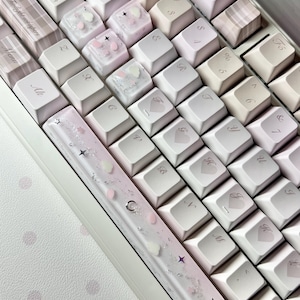 Sakura Sky Keycaps • Backlit Light Pink & Silver • Ready-to-ship - Etsy