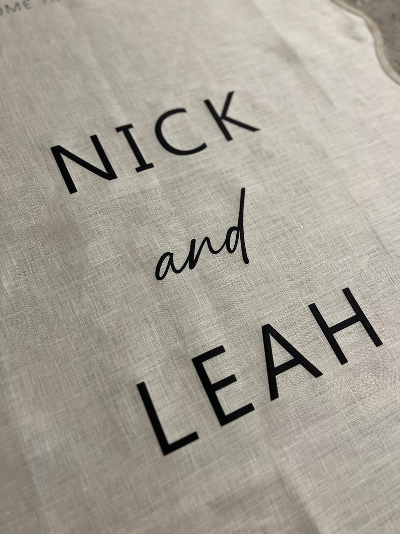 Custom Linen Wedding Welcome Sign: Personalized Keepsake - Etsy