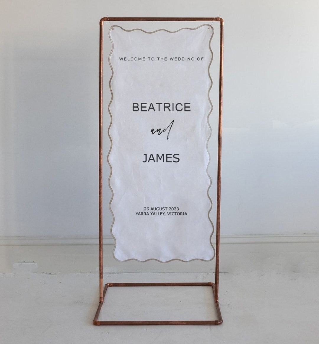 Custom Linen Wedding Welcome Sign: Elegant Event Decor - Etsy