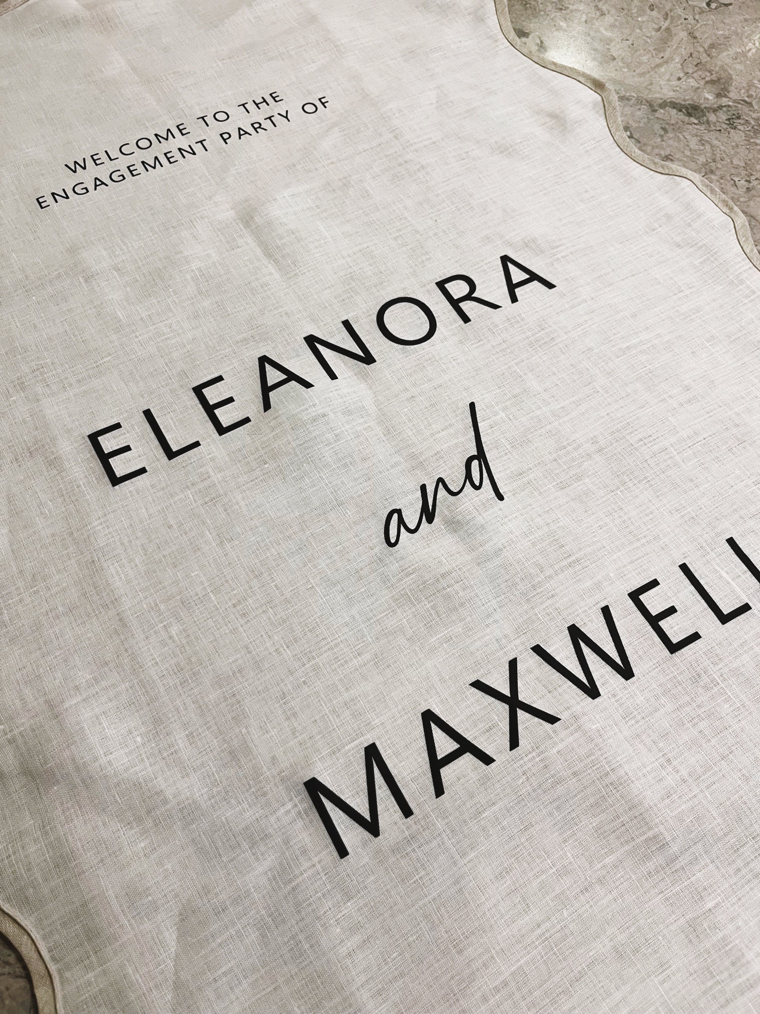 Custom Linen Wedding Welcome Sign: Personalized Keepsake - Etsy