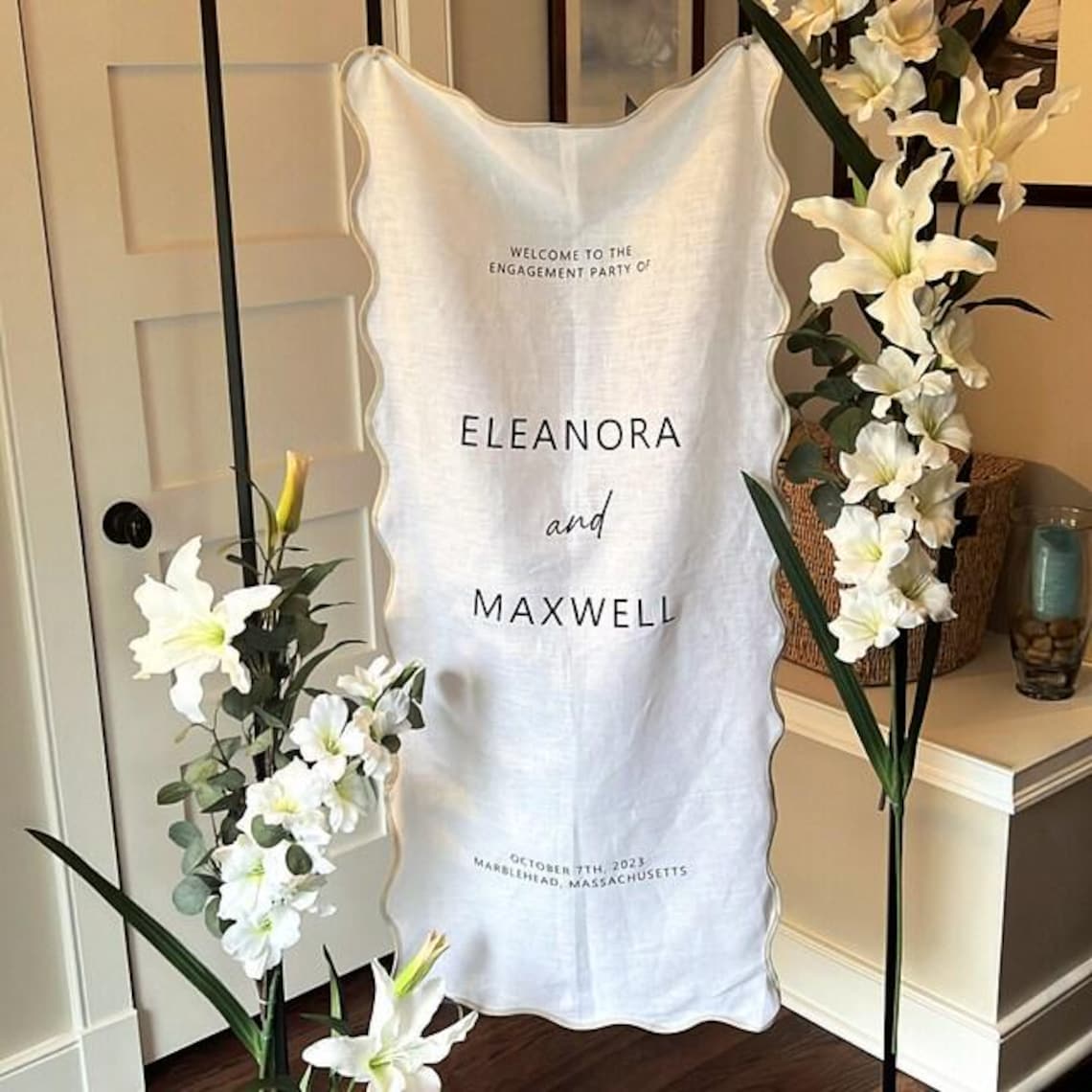 Custom Linen Wedding Welcome Sign: Personalized Keepsake - Etsy