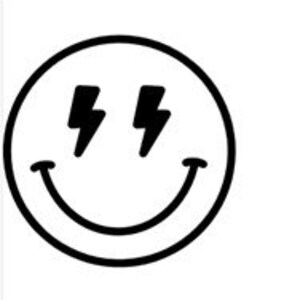 Smiley Face With Lightning Eyes - Etsy