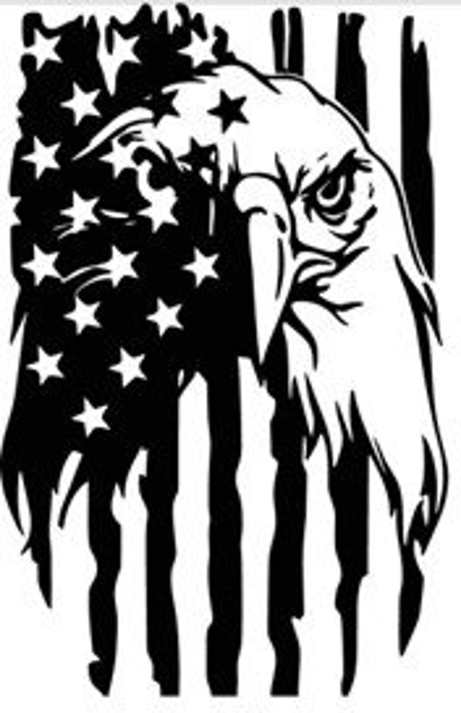 Half Eagle Half Flag Vinyl Decal - Etsy