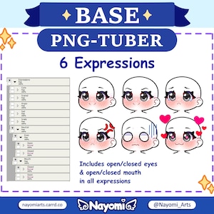 Pngtuber Base Pack / Custom Pngtuber / Twitch Streamer / Veadotube Mini ...