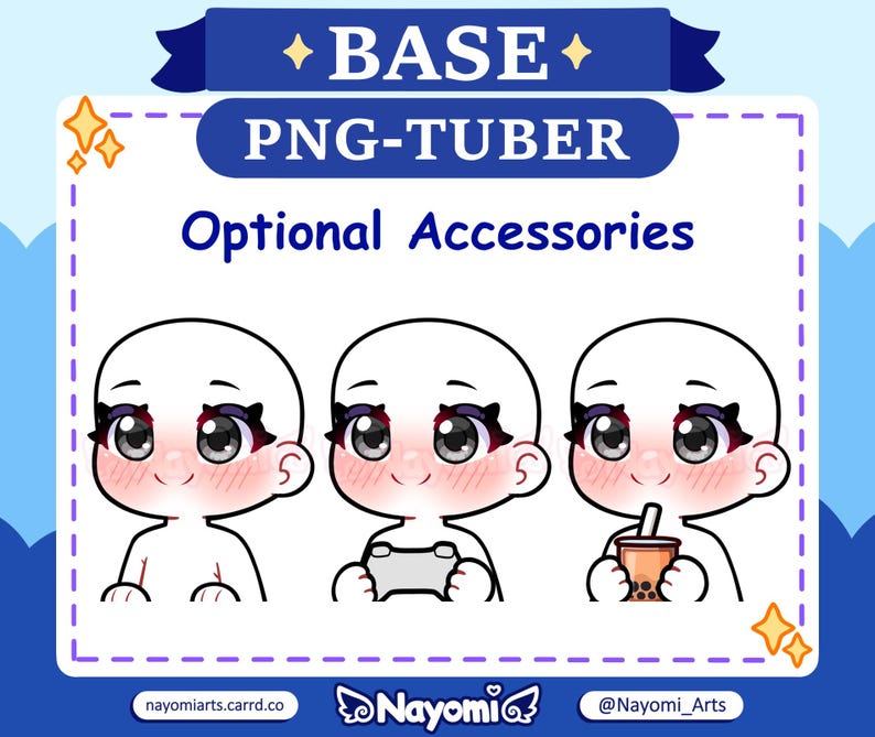 Pngtuber Base Pack / Custom Pngtuber / Twitch Streamer / Veadotube Mini ...