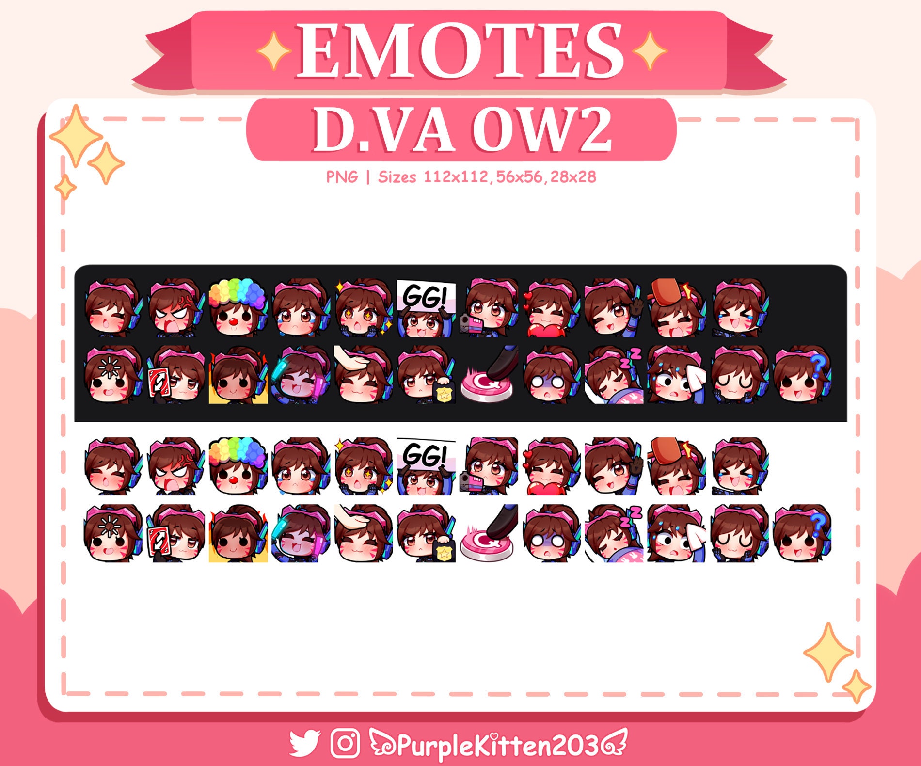 Overwatch 2 / D.VA 23 Emotes / D.VA Emotes / Overwatch 2 Emotes ...