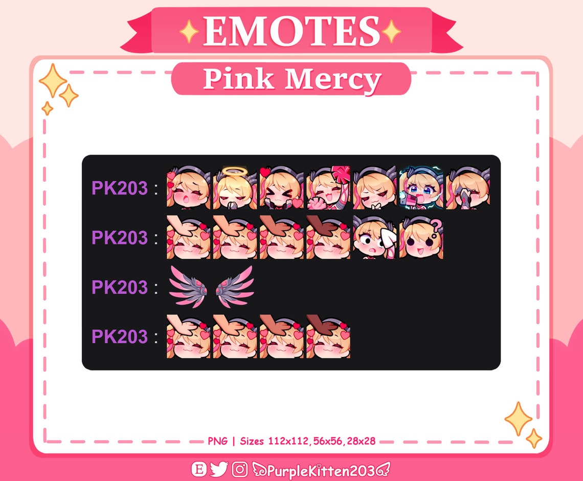 Overwatch 2 / Pink Mercy 11 Emotes / Pack 2 / Mercy Overwatch / Pink ...