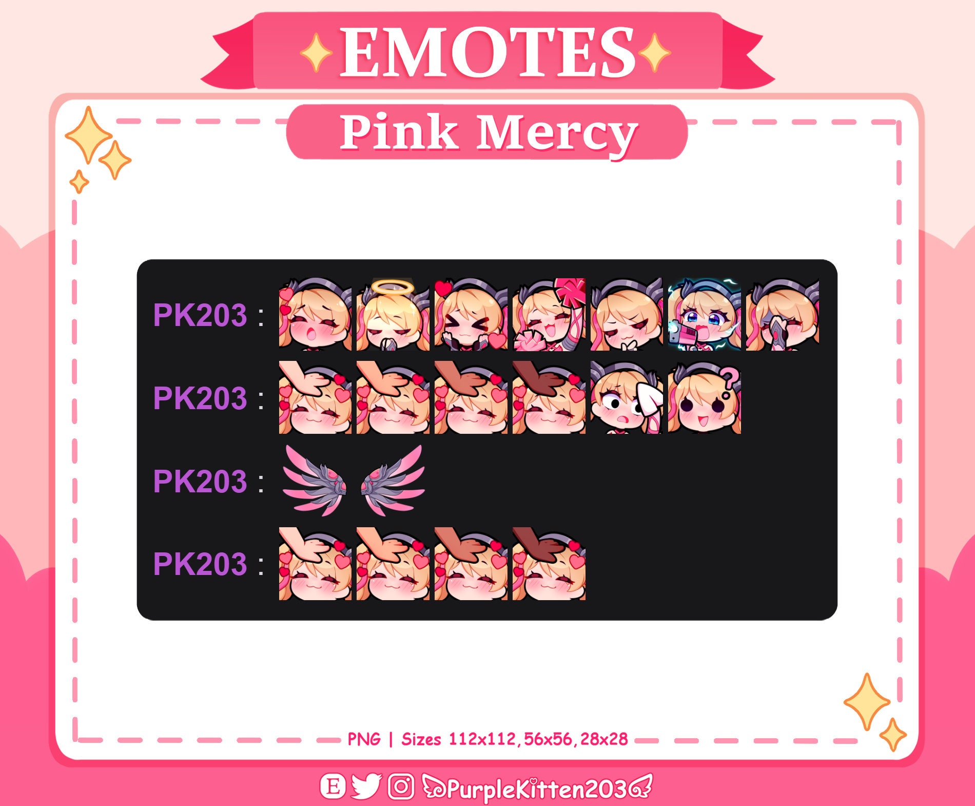 Overwatch 2 / Pink Mercy 11 Emotes / Pack 2 / Mercy Overwatch / Pink ...