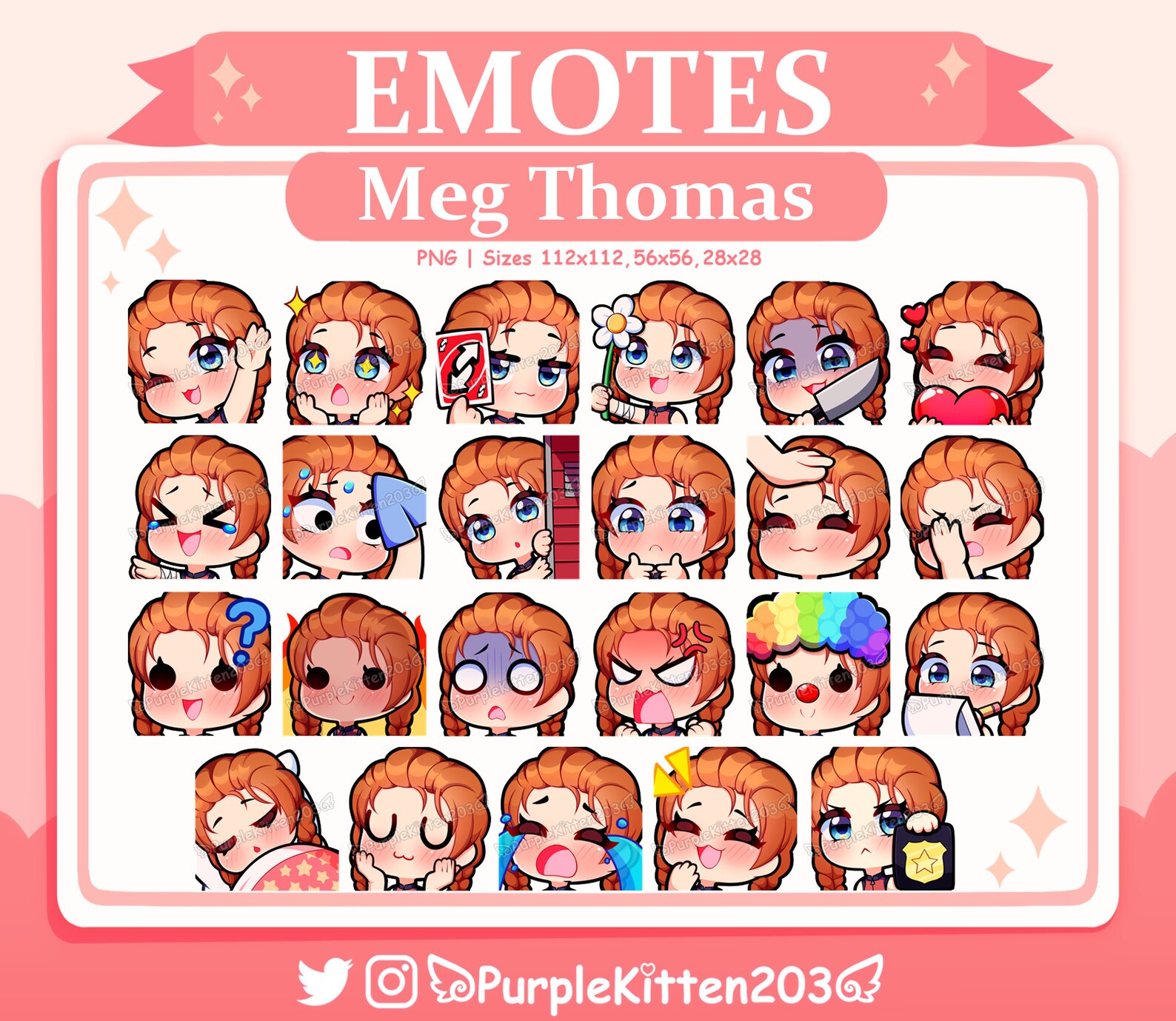 Dead by Daylight / Meg Thomas 23 Emotes / Twitch Discord - Etsy