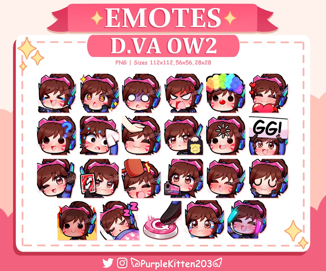 Overwatch 2 / D.VA 23 Emotes / D.VA Emotes / Overwatch 2 Emotes ...