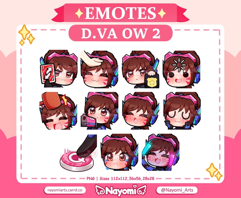 Overwatch 2 / D.VA 11 Emotes / Pack 2 / D.VA Emotes / Overwatch 2 ...