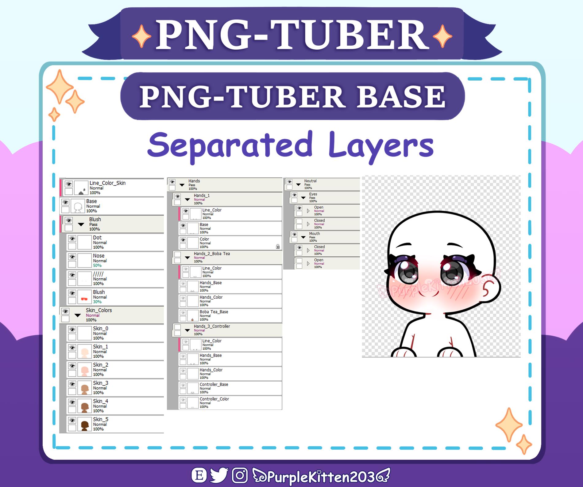 Custom PNGTuber/ Base de PNGTuber/ Twitch Streamer / Veadotube Mini ...