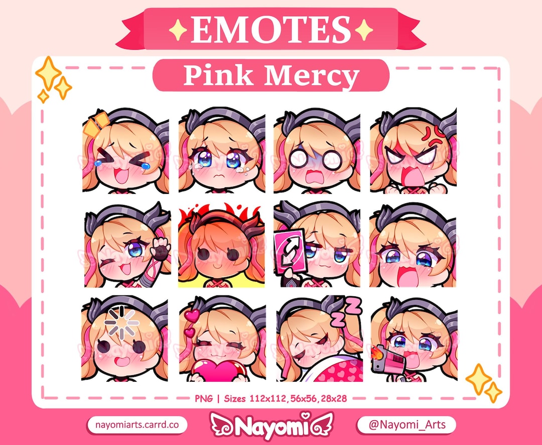 Overwatch 2 / Pink Mercy 12 Emotes / Pack 1 / Mercy Overwatch / Pink ...