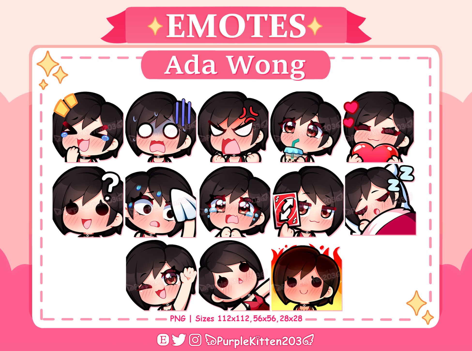 Resident Evil / Ada Wong 13 Emotes / Pack 1 / Ada Wong Resident Evil ...