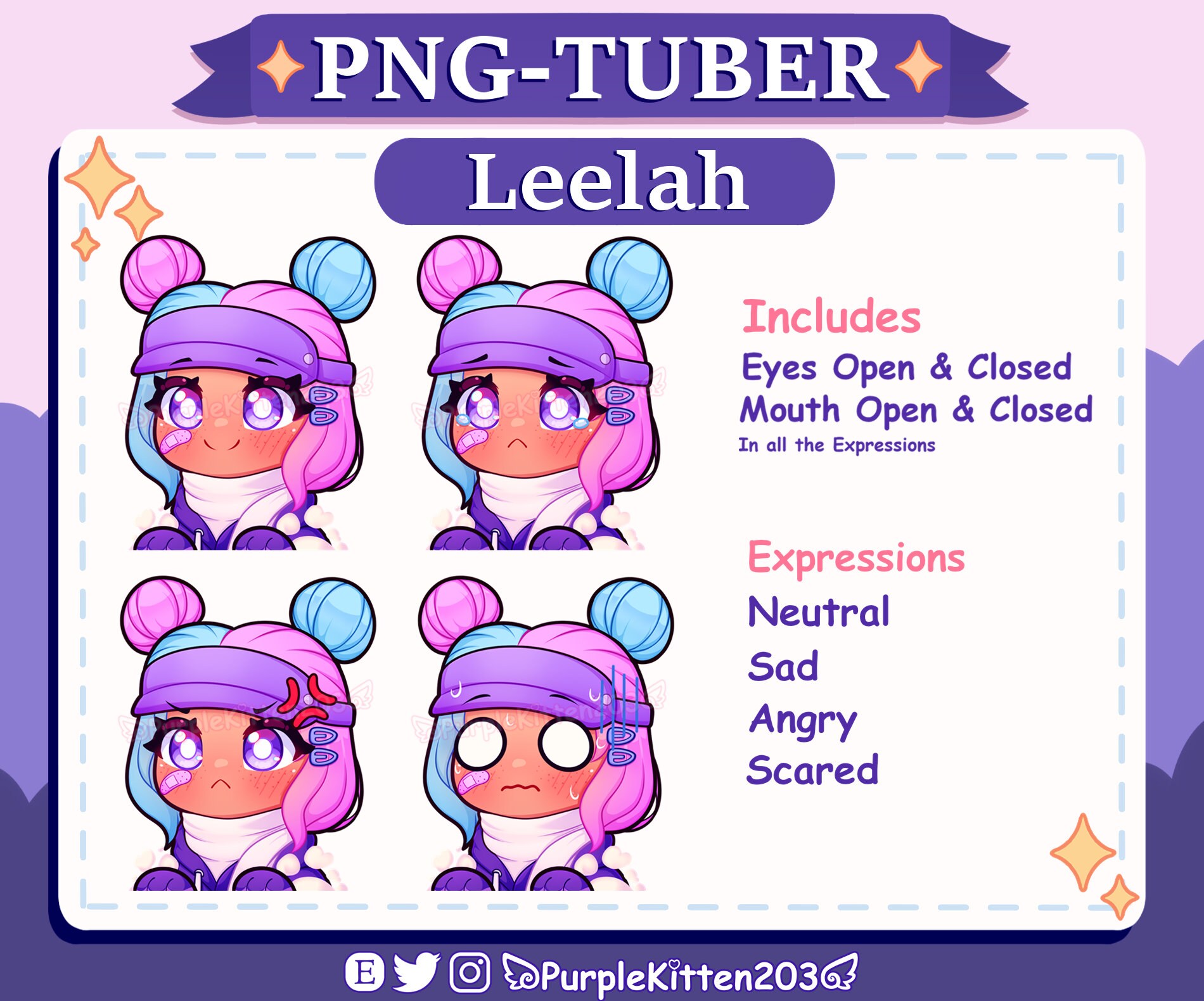 Leelah Pngtuber / Twitch Streamer / Veadotube Mini - Etsy