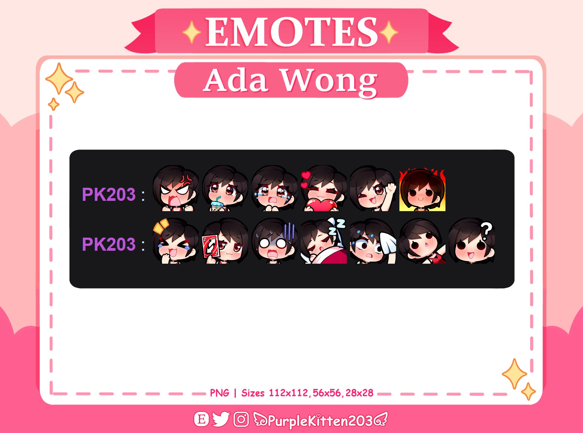Resident Evil / Ada Wong 13 Emotes / Pack 1 / Ada Wong Resident Evil ...