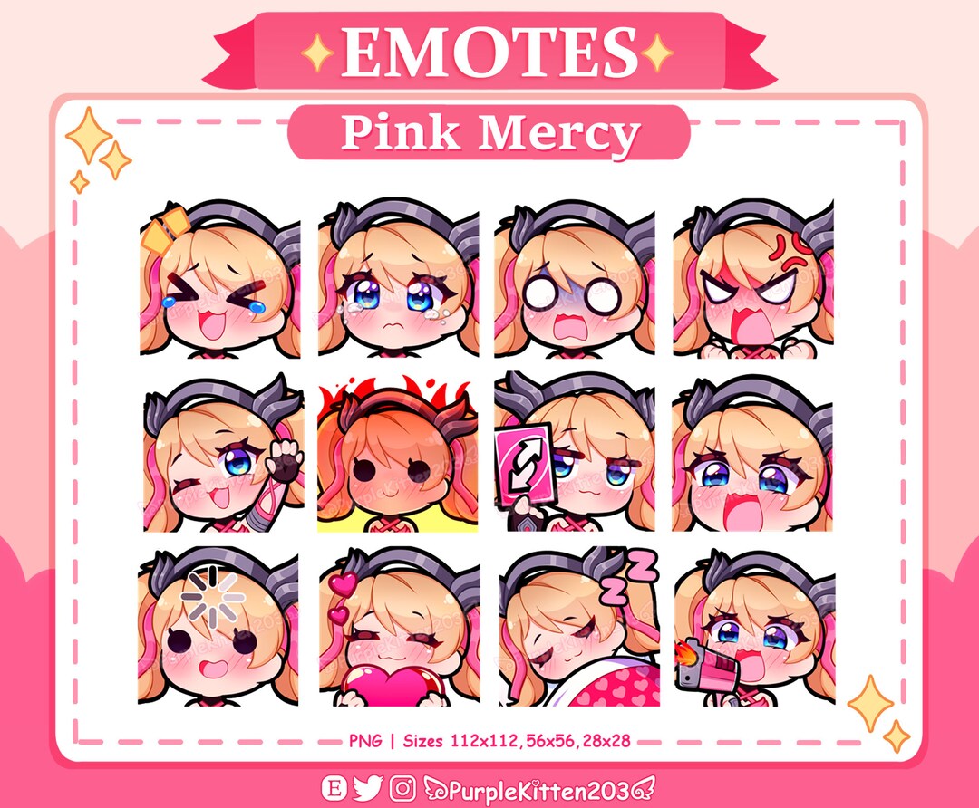 Overwatch 2 / Pink Mercy 12 Emotes / Pack 1 / Mercy Overwatch / Pink ...
