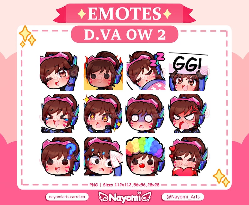 Overwatch 2 / D.VA 12 Emotes / Pack 1 / D.VA Emotes / Overwatch 2 ...