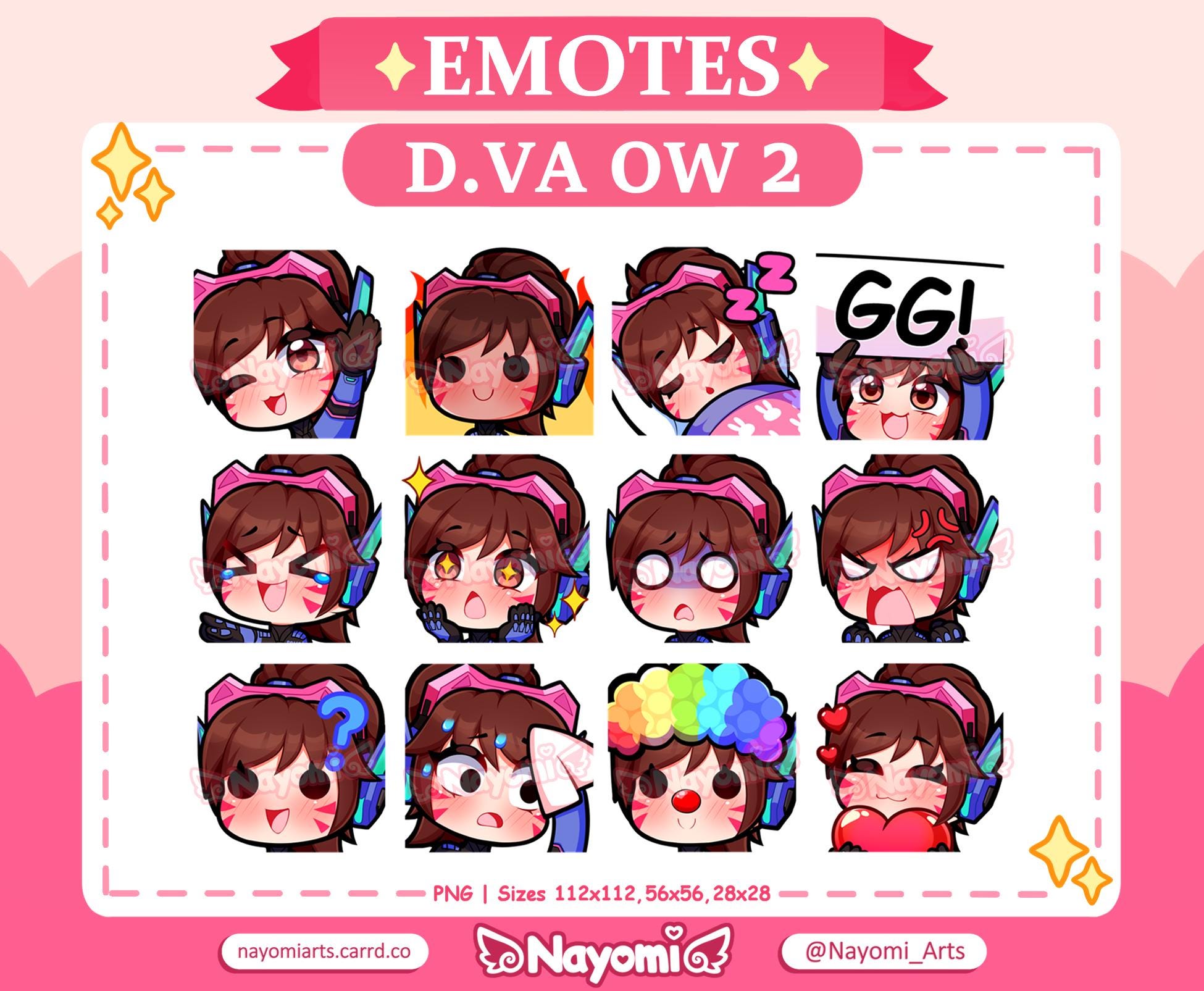 Overwatch 2 / D.VA 12 Emotes / Pack 1 / D.VA Emotes / Overwatch 2 ...