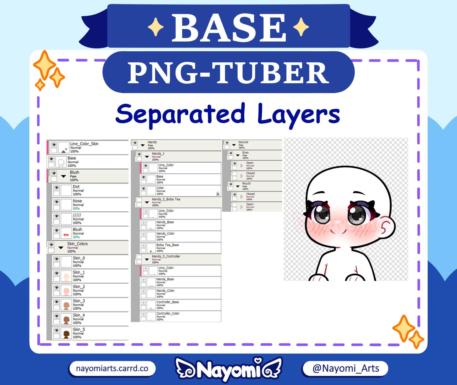 Pngtuber Base Pack / Custom Pngtuber / Twitch Streamer / Veadotube Mini ...