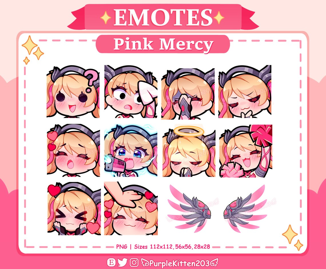 Overwatch 2 / Pink Mercy 11 Emotes / Pack 2 / Mercy Overwatch / Pink ...